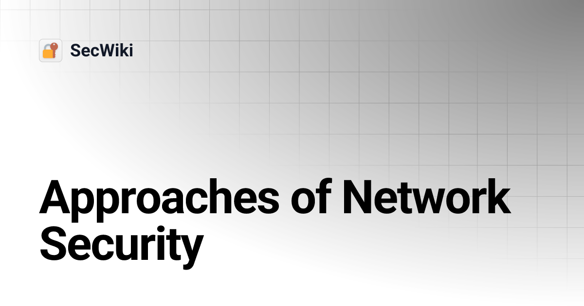 Approaches of Network Security | SecWiki