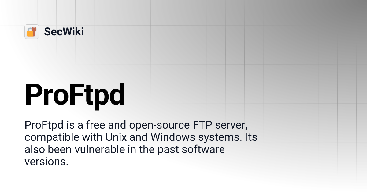 ProFtpd | SecWiki
